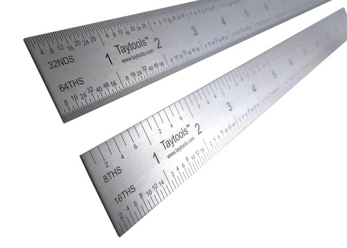 24" Rigid Machinist Rule Ruler Hardened Spring Steel 4R Graduations in ...