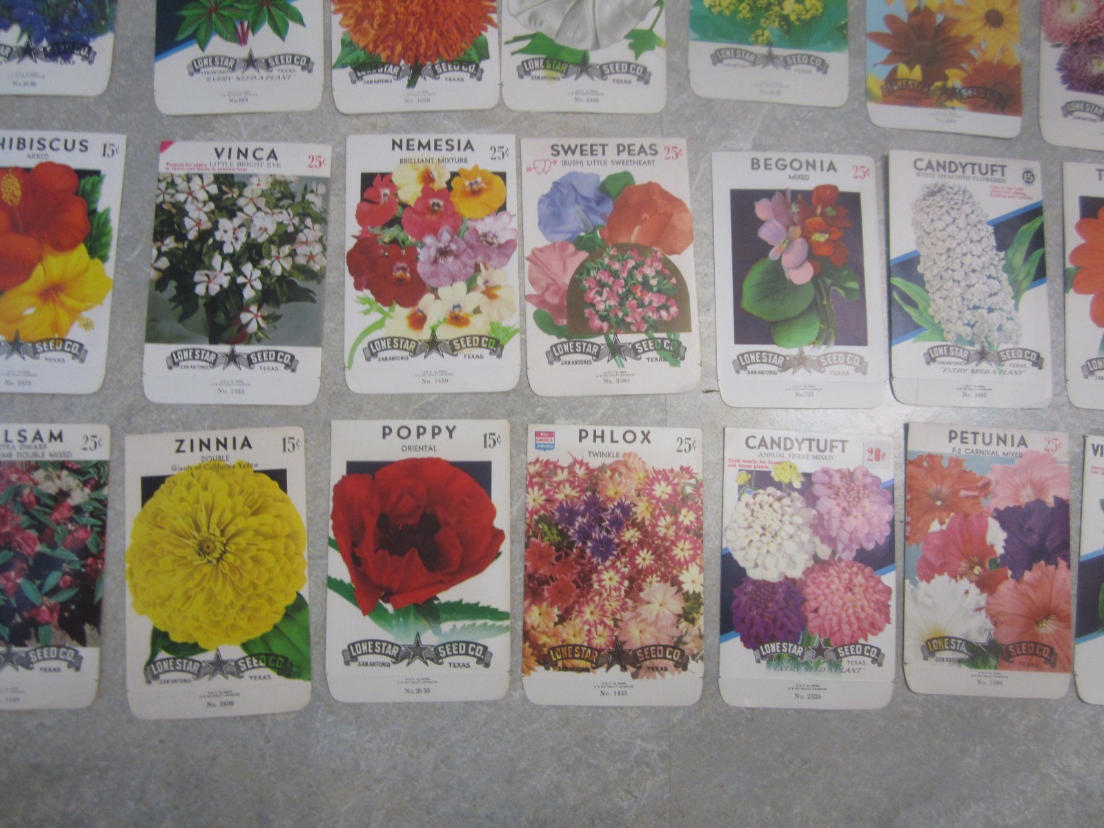Lot of 40 Old Vintage 1960's - FLOWER SEED PACKETS - Lone Star - EMPTY ...