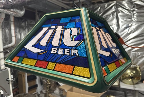 Vintage 1990s Miller Lite Beer Pool Table Game Room Poker Table Bar ...