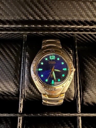 Fossil blue AM-3393, Blue Dial | eBay