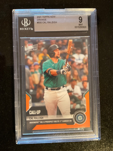 Cal Raleigh 2021 MLB TOPPS NOW Card 550 🔥Mariners Star /5🔥BGS 9 POP 1 ...