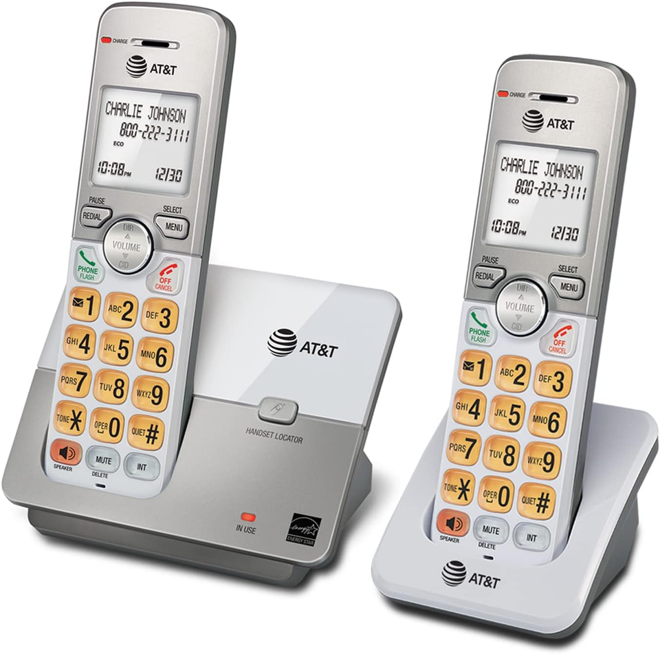 AT&T 2 Handset Cordless Home Phone System Caller ID Call Waiting ...