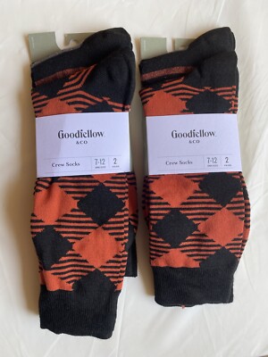 2 Packs Men's Novelty Socks 2pk - Goodfellow & Co Red & Black 7-12 | eBay