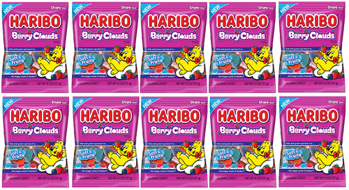 932147 10 X 117G BAG HARIBO BERRY CLOUDS GUMMY SOFT & BERRY FLAVOURED ...