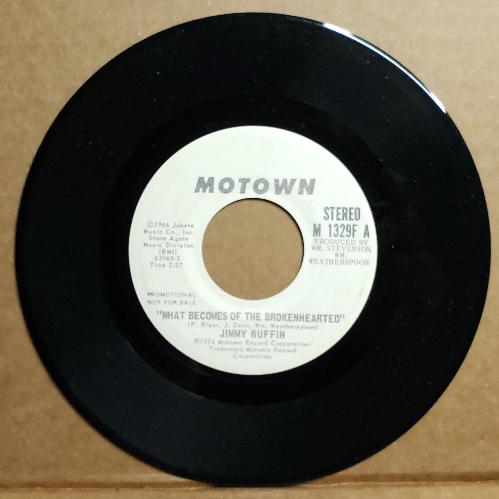 Jimmy Ruffin What Becomes Of The Brokenhearted 45 rpm 1974 Promo Motown ...