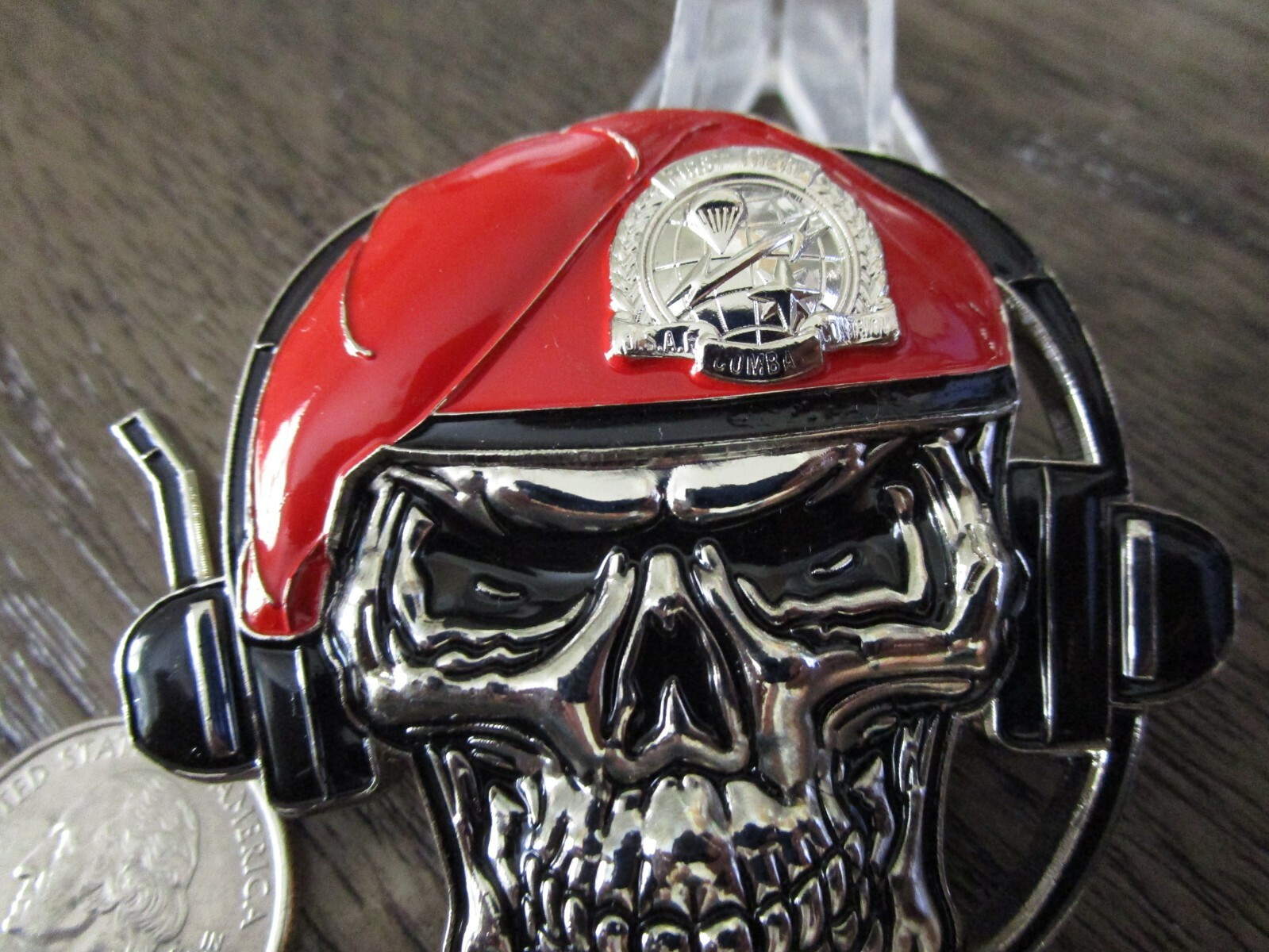 USAF AFSOC CCT Special Forces Combat Control Team Beret Skull Challenge ...