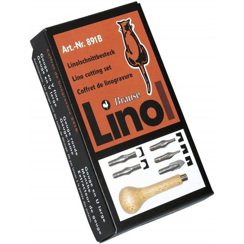 Coffret - Initiation à la linogravure - 5 gouges - Manche - Extracteur - Brause | eBay