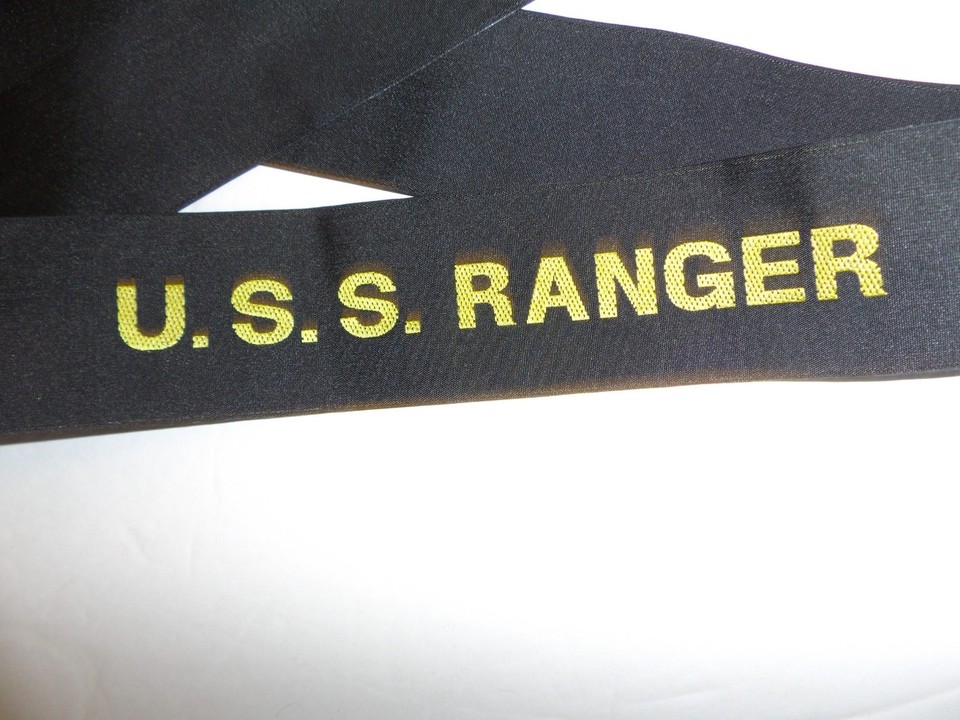 b3313 US Navy WW2 Cap Hat Tally U.S.S. Ranger Aircraft Carrier CV 4 ...