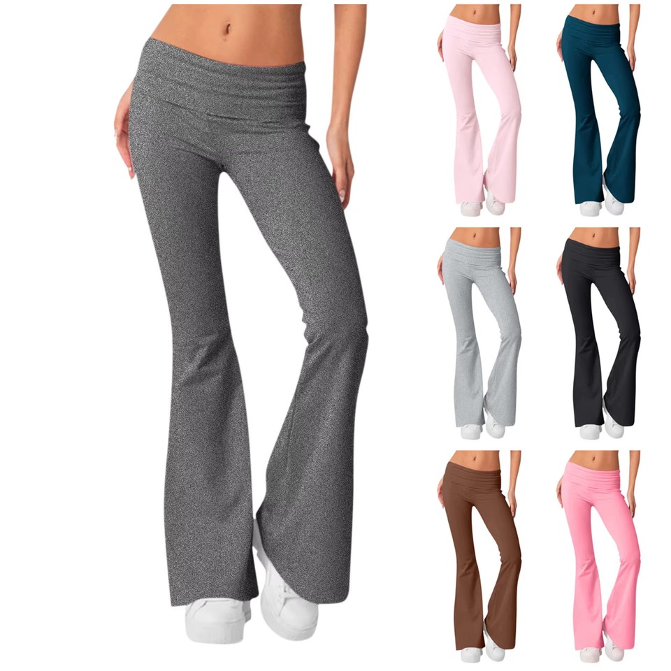 Women's High Waist Wide Leg Yoga Leggings | eBay