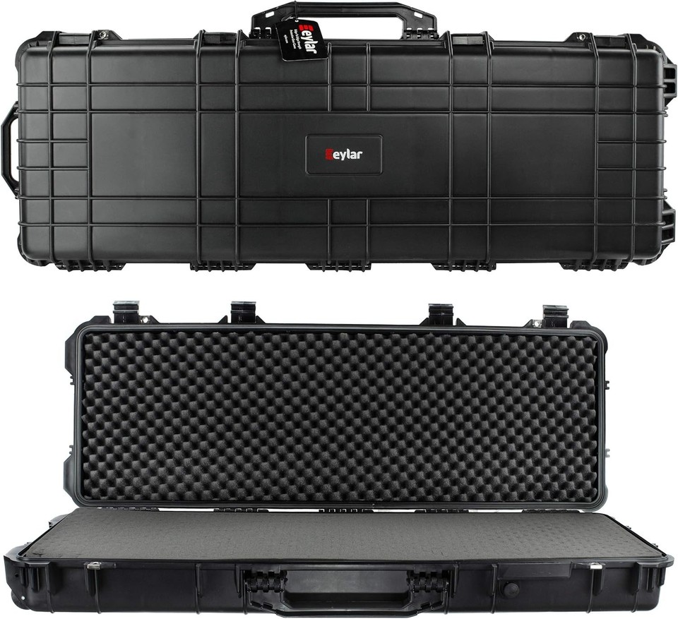 Stylish 44 Inch Roller Rifle Hard Case with Foam, Lockable & Durable ...