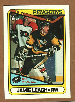 1990 TOPPS HOCKEY CARD - #377 JAMIE LEACH PITTSBURGH PENGUINS | eBay