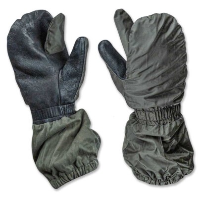 French Military Trigger Finger Cold Weather Shooter Mittens Leather ...