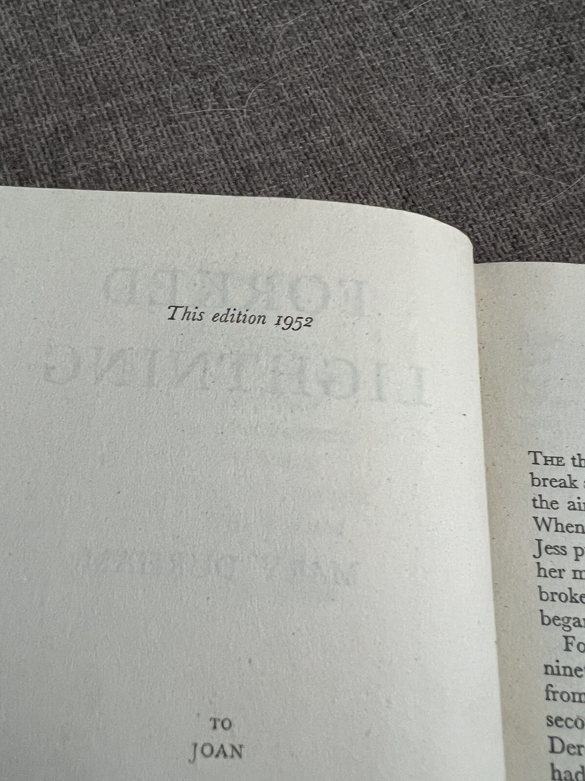 Forked Lightning - Mary Durham 1952 Thriller Book Club Hardback With ...