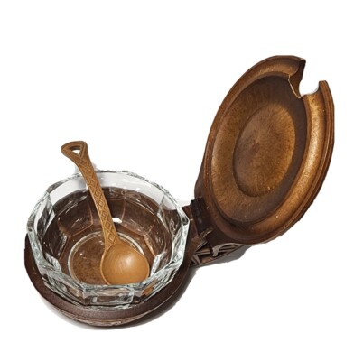 VTG SYROCO Condiment Sugar Cheese Lidded Serving BOWL Spoon Italian ...