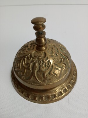 Vintage Victorian Style Brass Hotel Service Help Counter Front Desk ...