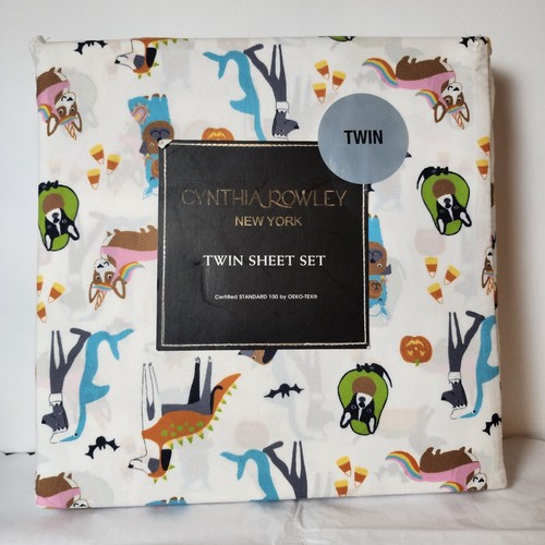 Cynthia Rowley Halloween Dogs Twin Bed SHEETS 3 PC NEW FREE SHIP | eBay
