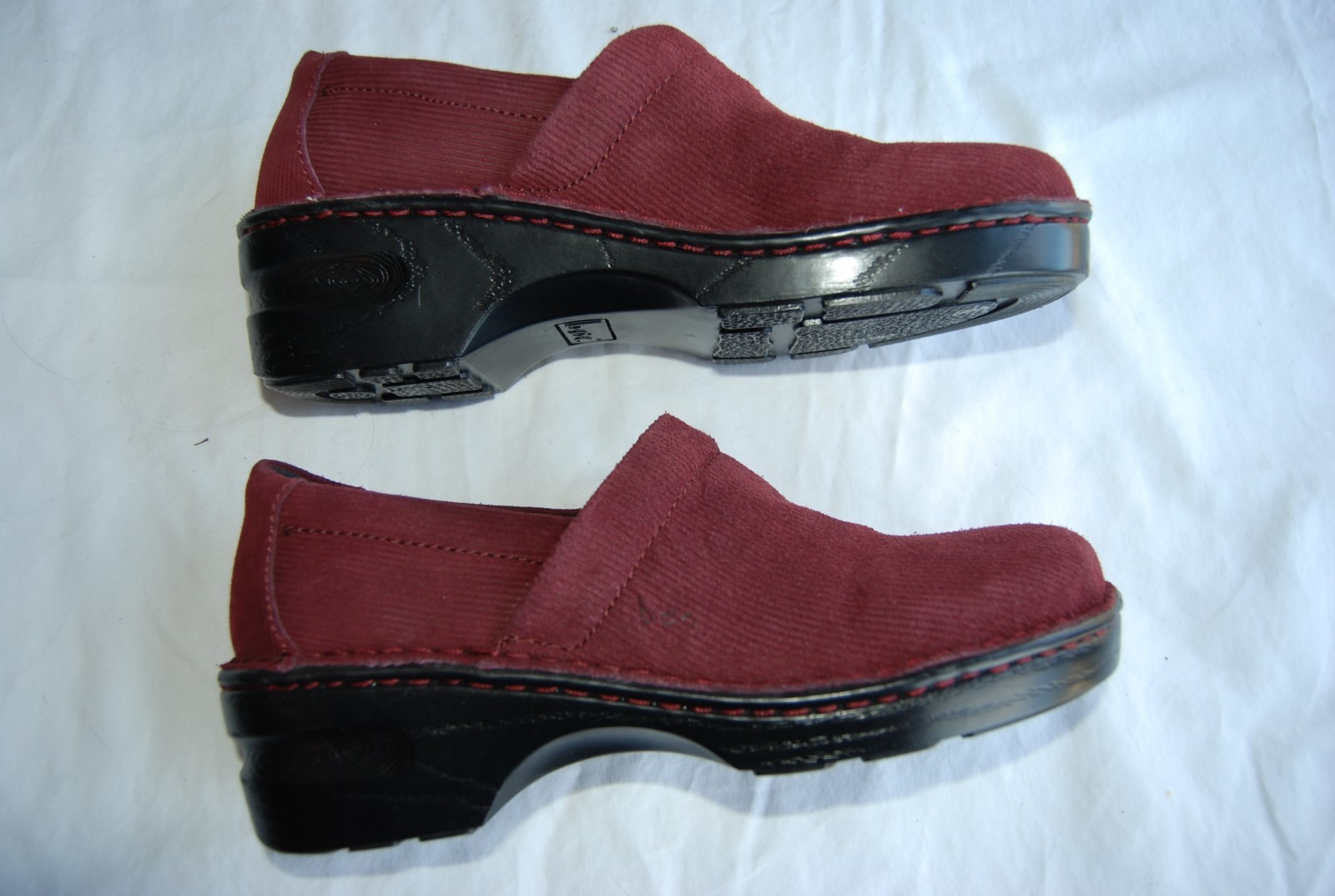 Burgundy Wine Corduroy Fabric B.O.C. Born Concept Clogs 9 M | eBay