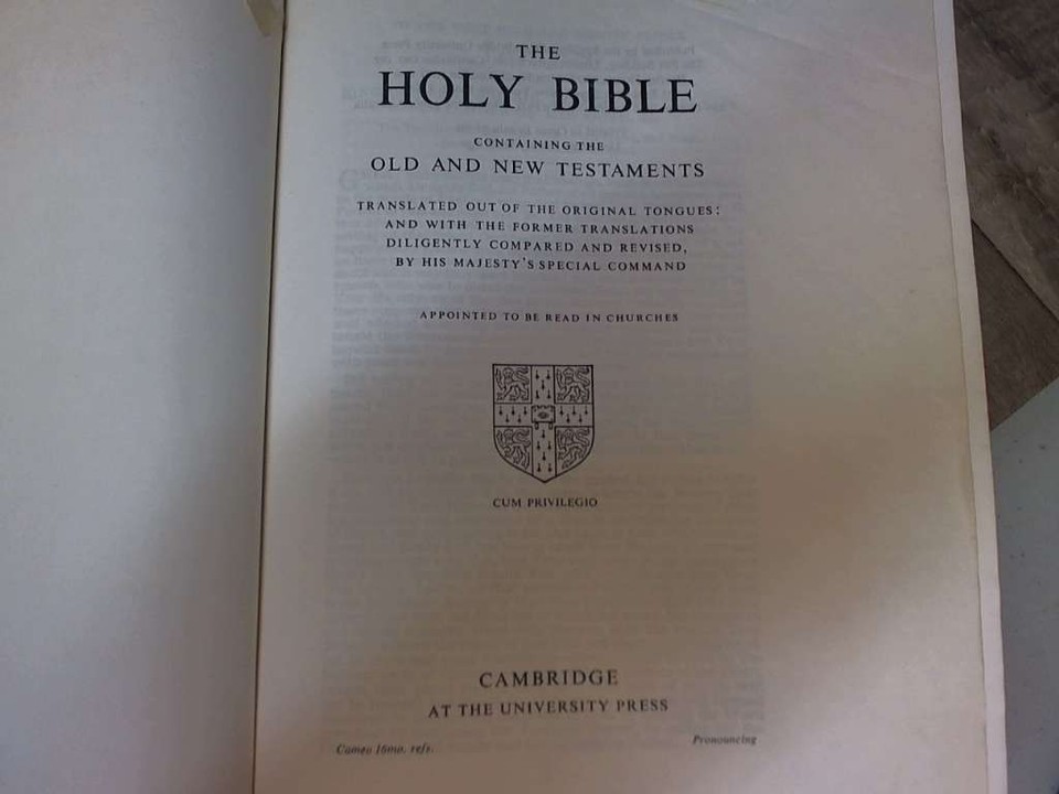 KJV Cambridge Holy Bible Cameo Wide Margin PCE Berkshire Leather by ...