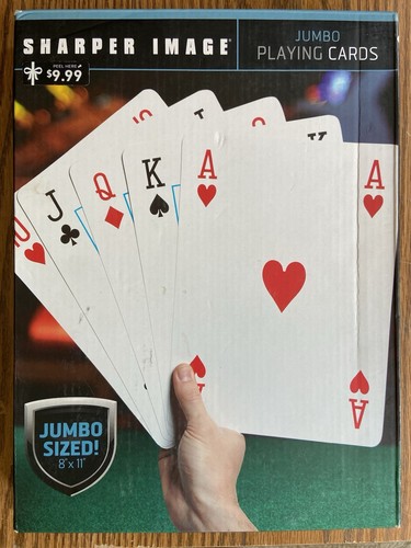 Sharper Image Jumbo Playing Cards 8" x 11" 54 Playing Cards Heavy Duty ...