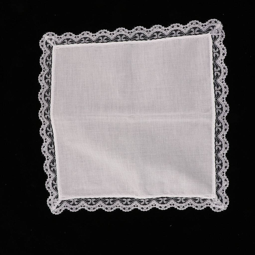5pcs Men Women Vintage Wedding Lace 100% Cotton Handkerchiefs White ...