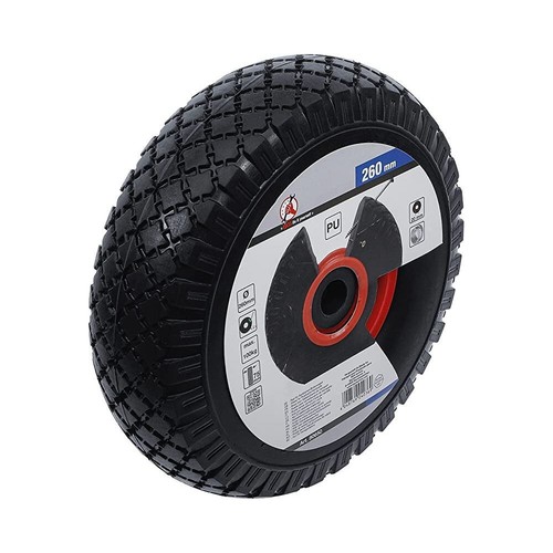 ROUE POUR DIABLE/CHARIOT DE TRANSPORT PU, ROUGE/NOIR 260 mm ...