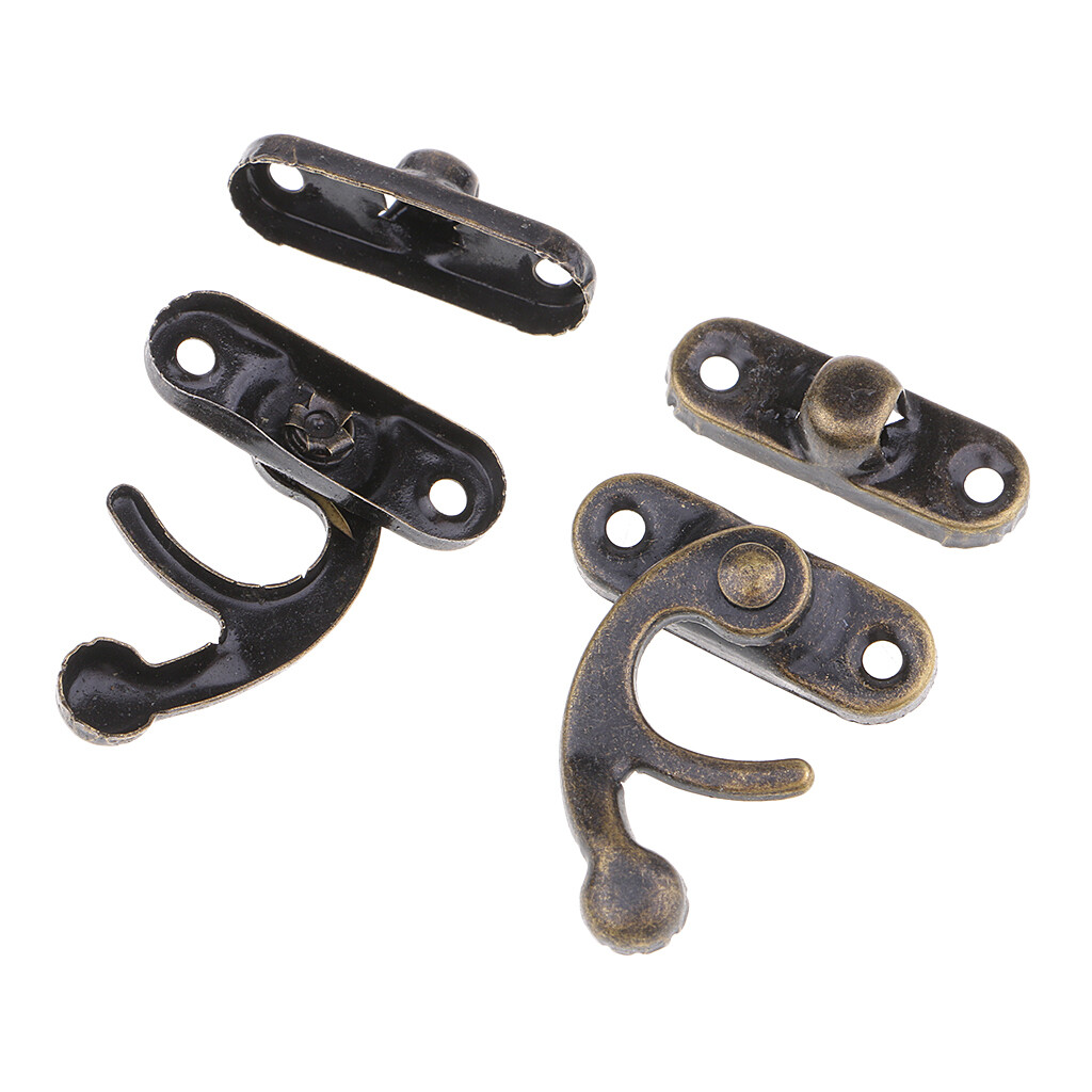 20 Sets Antique Metal Latch Hook Hasp Wood Cabinet Jewelry | eBay