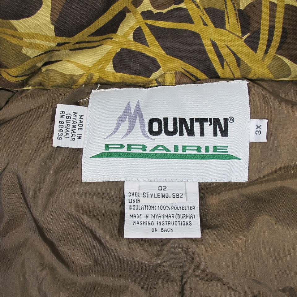 Mount'n Prairie Jacket Mens 3XL Camo Quilted Lined Duck Hunting Outdoor ...