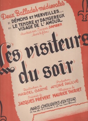 JANSEN Seltene Originalpartitur Les Visiteurs Du Soir | eBay.de
