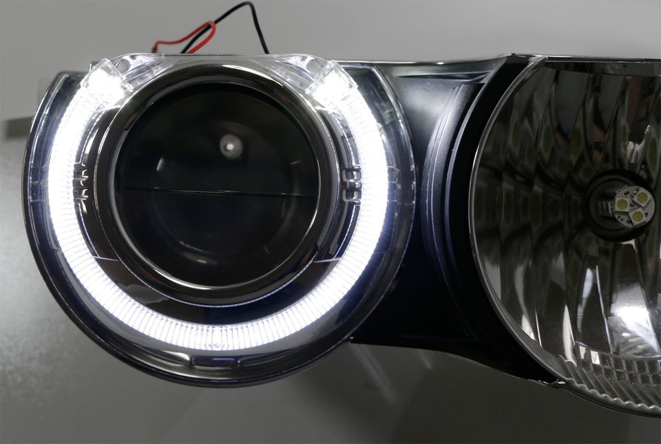 S-MAX Style White LED Halo Ring Angel Eye Shrouds For 3" H1 Headlamp ...