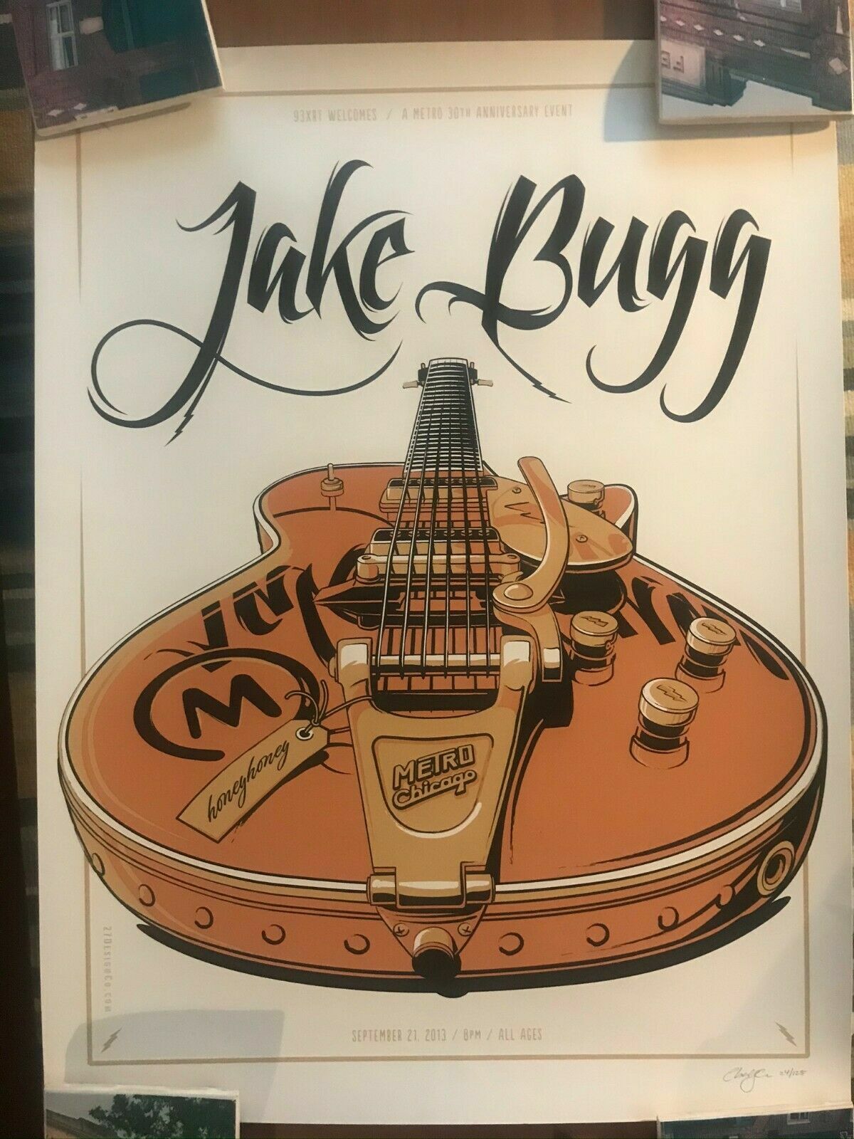 JAKE BUGG SIGNED CONCERT TOUR POSTER WXRT 93XRT CHICAGO METRO - GRETSCH ...