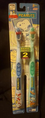 Peanuts Snoopy Toothbrush 2 Pack New Blue & Green Children's Gifts | eBay