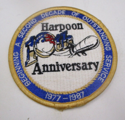 Vintage Original Harpoon Missile 10th Anniversary 1987 Patch / US Navy ...