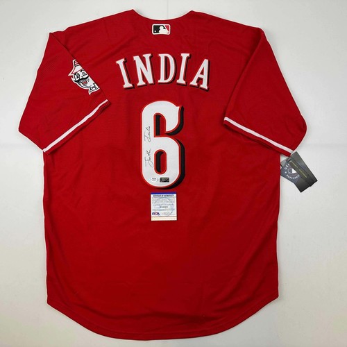 Autographed/Signed Jonathan India Cincinnati Red Baseball Jersey JSA ...