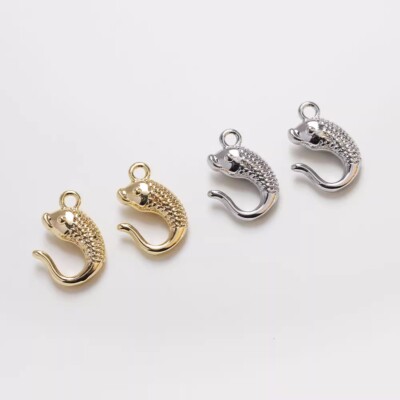 10pc Fish Shape Bracelet Necklace End Toggle Clasp,Goldfish Pendant ...