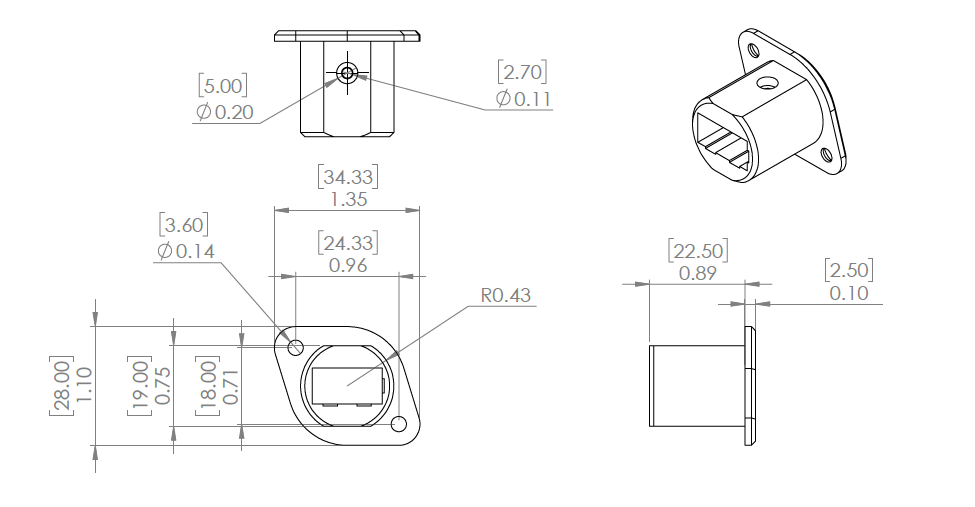 Carbon Composite Panel Mount Adapter for Anderson Powerpole PP15 PP30 ...