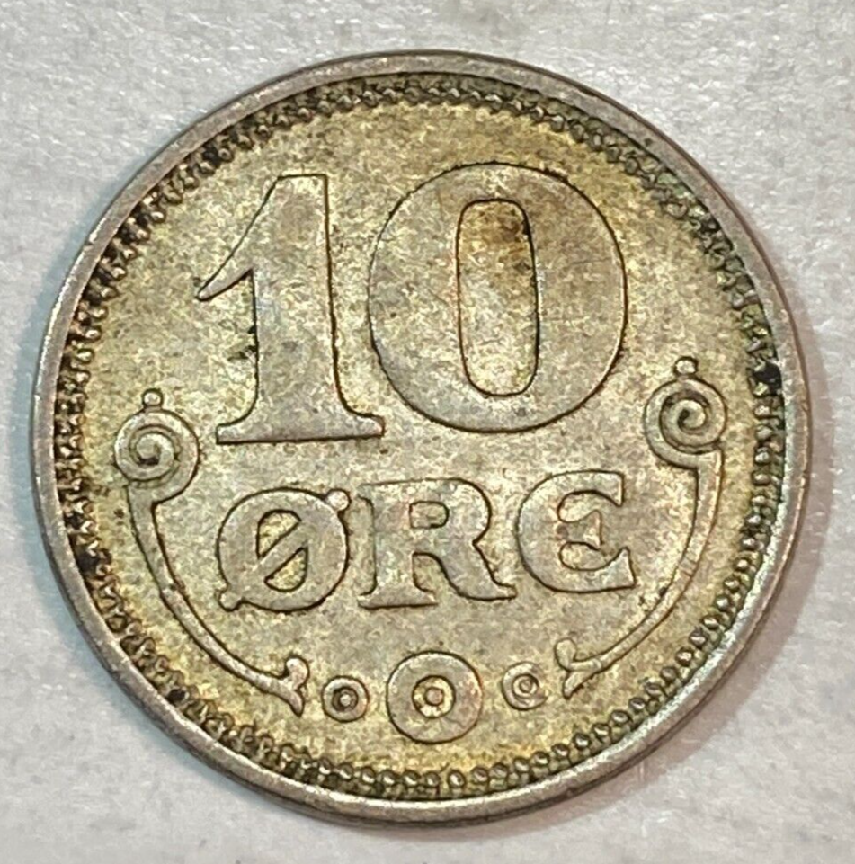 1917 VBP-GJ Denmark 10 Ore Nice Original AU KM-818.1 CHRC | eBay