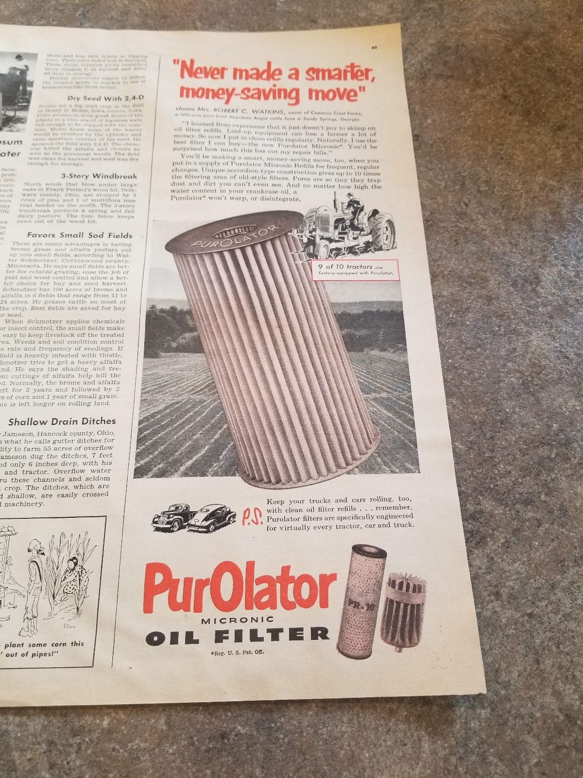 1951 Vintage Purolator Micronic Oil Filter Print Ad | eBay
