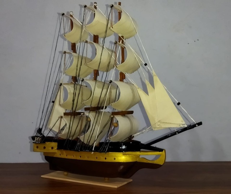 Wooden Boat Ship Diy Kit Model Toy Navy Gift Hot Sailing Assembly free ...