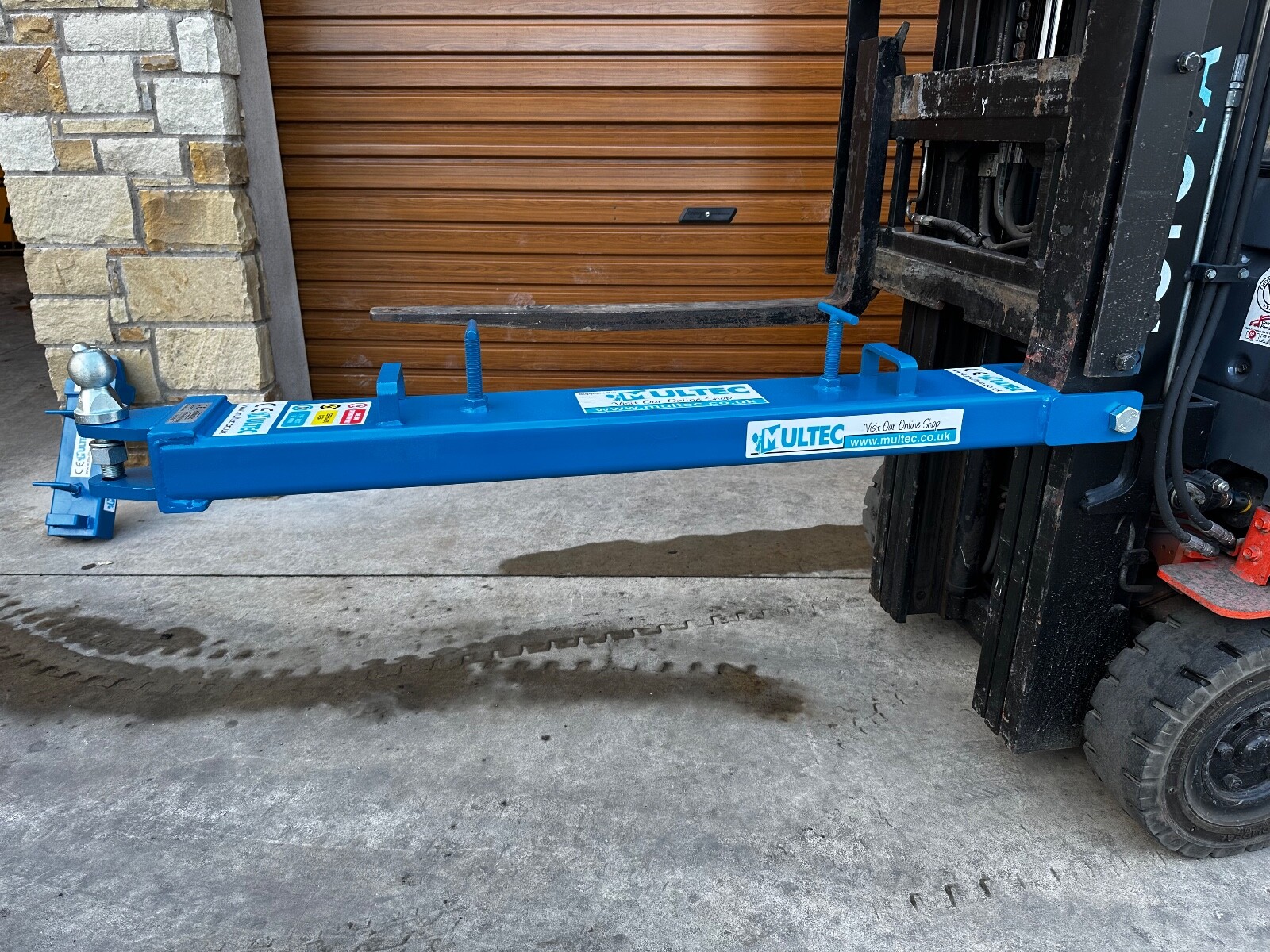 Full Fork Hitch Attachment BLUE (Forklift Telescopic handler Loader ...