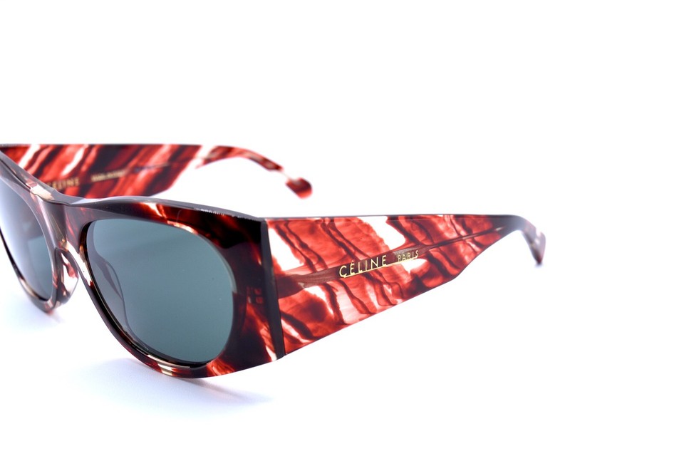 NEW CELINE PARIS CL40029I 54N RUBY RED GREY LENS AUTHENTIC SUNGLASSES ...
