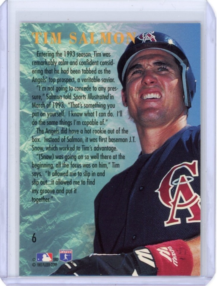 1994 FLEER TIM SALMON A.L. ROOKIE OF THE YEAR #6 CALIFORNIA ANGELS | eBay
