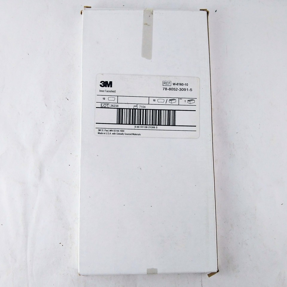3M W-8160-10 Inner Faceshields Case of 9 for Whitecap Abrasive Blasting ...