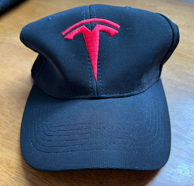 Tesla Motors Black Hat Embroidered Red Logo T Emblem Baseball Cap - NEW ...