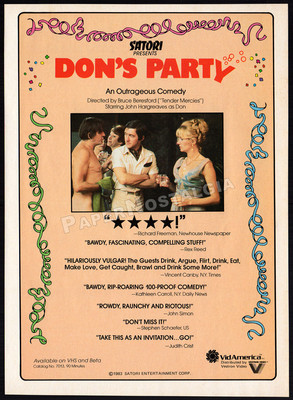 DON'S PARTY__Original 1984 print AD / movie promo__JOHN HARGREAVES__PAT ...