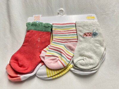 Carters- Six pack of Girls socks- Size 3-12 Months | eBay