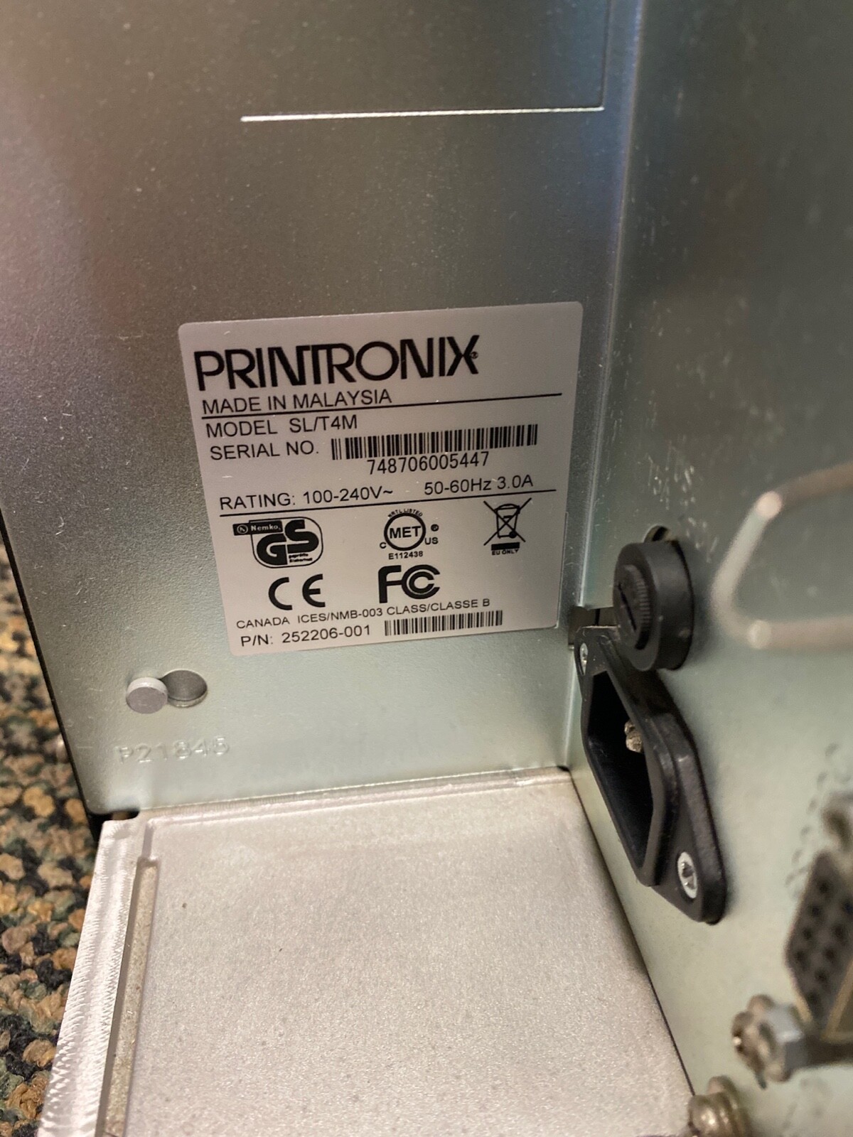 Printronix SL/T4M 252205-001 RFID Thermal Barcode Printer USB Network ...