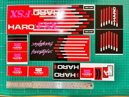 HARO FSX Black Red and Pink BMX sticker Decal | eBay