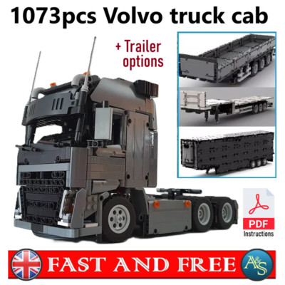 Giant Volvo Truck cab with optional Trailer building blocks set UK ...