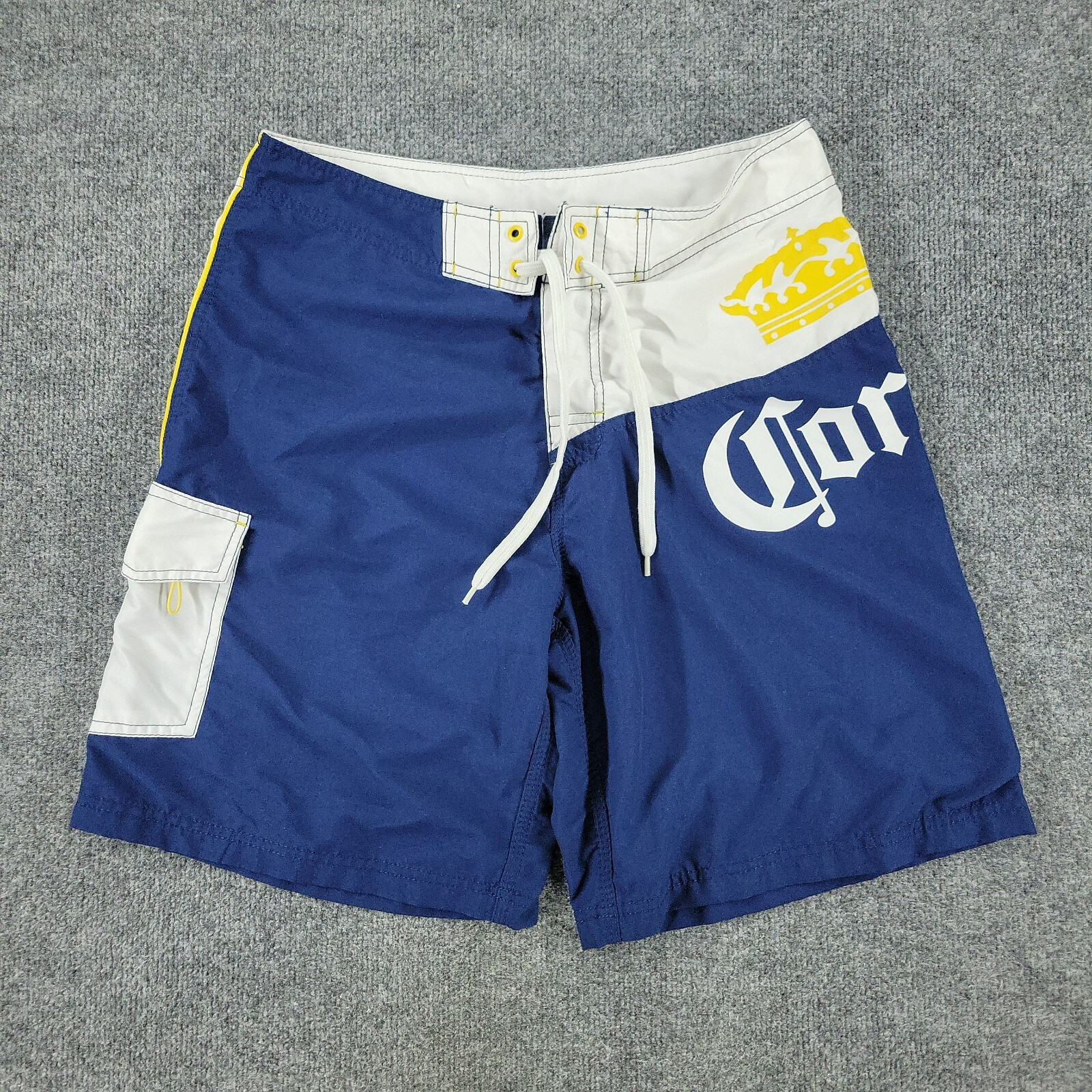 Corona Extra Shorts Men Size 32 Blue Swim Graphic Logo Beer Pocket ...