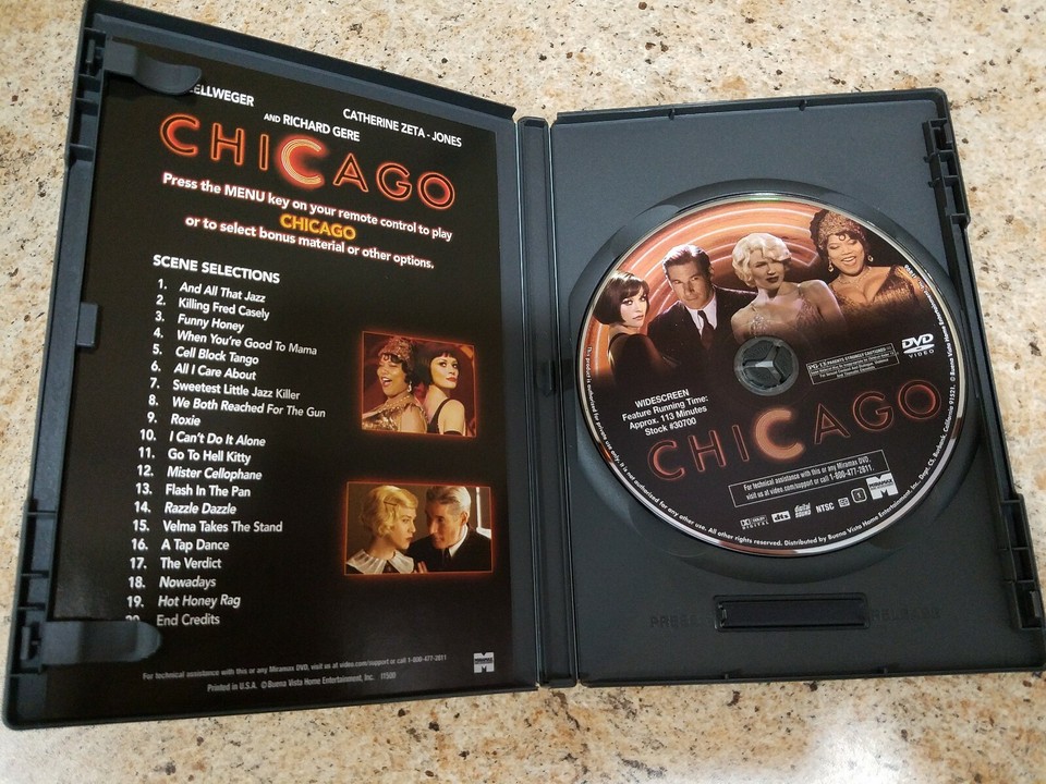 Chicago (DVD, 2003, Widescreen) Renee Zellweger, Richard Gere ...